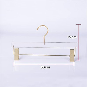 10 Pieces of Acrylic Transparent Gold Hook Hanger Acrylic Hanger with Gold Clip Clear Acrylic Hanger Pants Hanger Clip Skirt Display