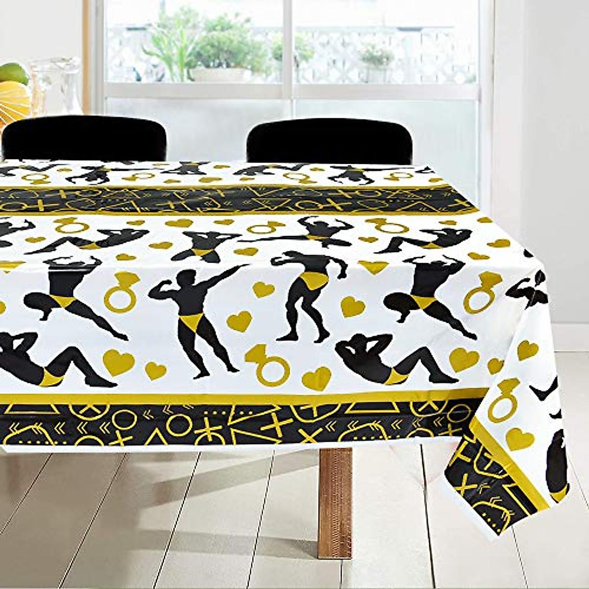 WERNNSAI Bachelorette Party Tablecloth - 2 Pack 52” x 87” Disposable Plastic Table Cover Male Dancer Party Decorations Bridal Shower Bride to Be Girls Night Out Party Supplies