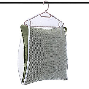 LUOY Net Mesh Pillow Toys Drying Rack Foldable Toys Doll Hanger Balcony Hanging Clothes Dryer Wardrobe Cushion Storage Bag