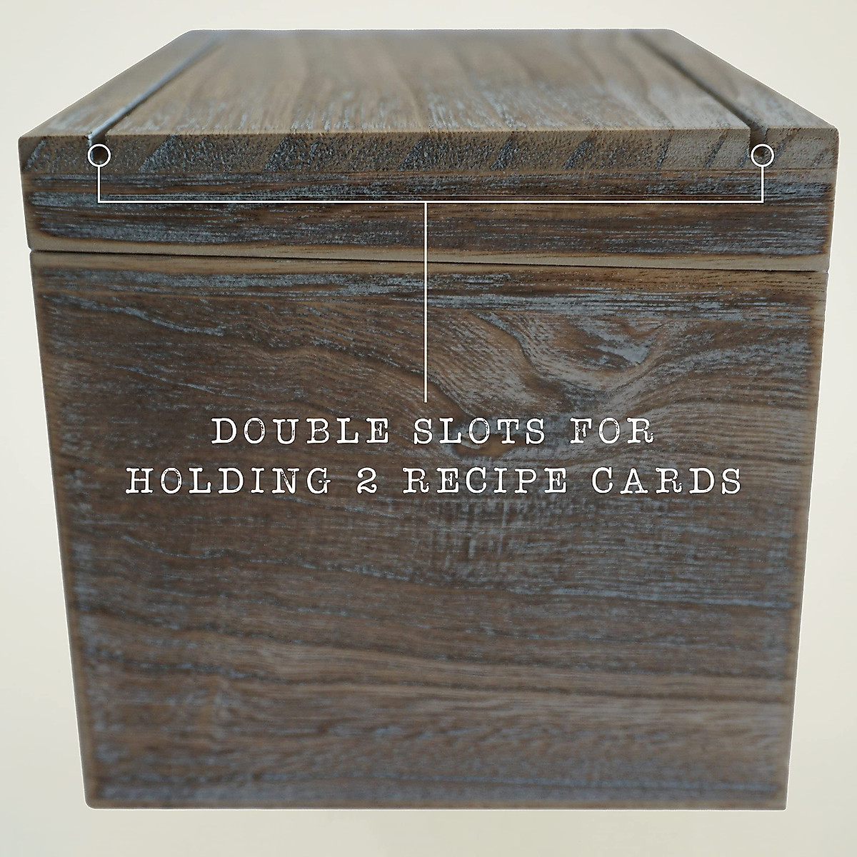 Dekali Designs Rustic Recipe Box and Cards and Dividers (4x6 Inches) - Comes with 50 Recipe Cards and 12 Beautiful Dividers - Wood Recipe Holder With Dual Slots