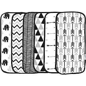 Burp Cloths for Baby Boy & Girl - Ultra Absorbent Burping Rags - Anti Shrink Unisex Burpy Clothes - Super Soft Jersey Cotton, Large 21"x10" - Thick for Newborn Cloth Diapers - 6 Pack