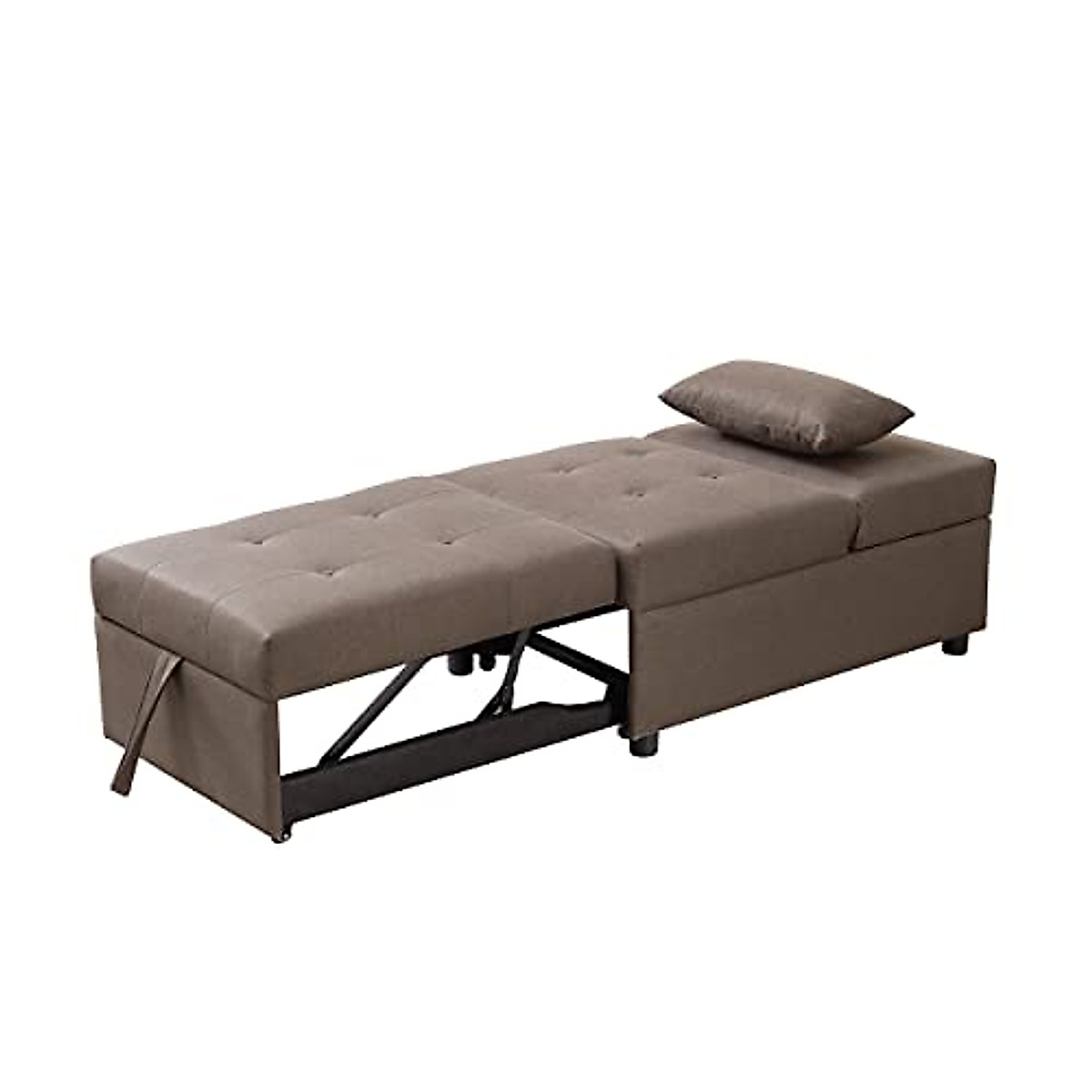 Kings Brand Furniture - Multi-Function Ottoman, Sofa Bed Sleeper, Convertible Chair, Dark Grey