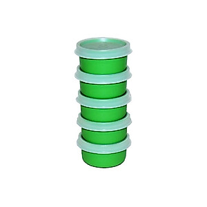 Tupperware Set of 5 Smidgets 1 Ounce Mini Containers Green