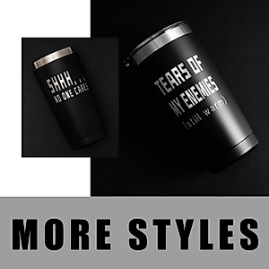 Funny Christmas Gifts Coffee Mug Tumbler with Middle Finger on the Bottom for Men and Women - White Elephant Gifts for Adults - Christmas Gifts Unique Holiday and Birthday Gag Gifts, 20oz Black