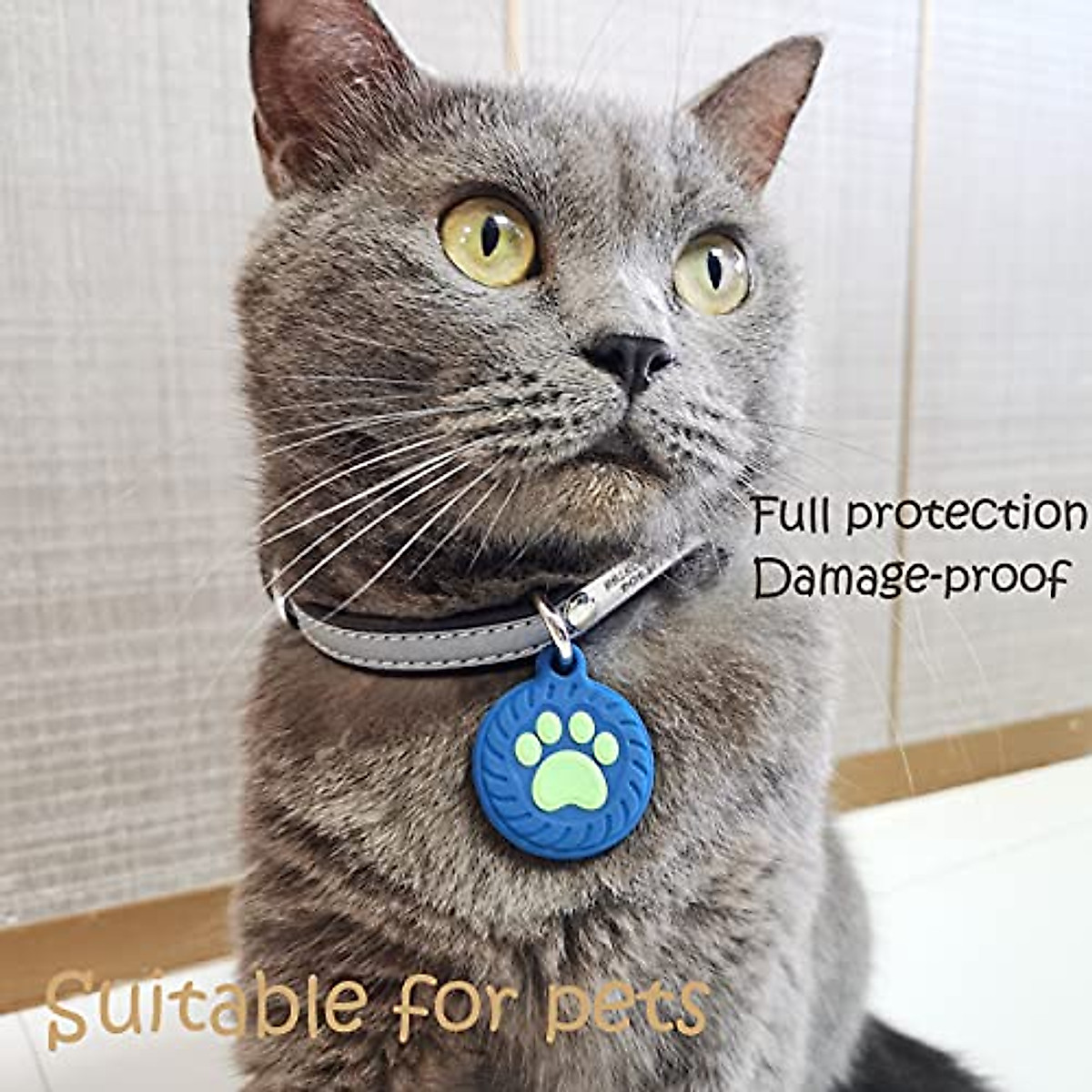 OwXiX Apple AirTag Cases Airtag Keychain Holder for Dog/Cat,Anti-Scratch Skin Cover&Water Resistant Silicone Protective Case for AirTag GPS Tracking with Keychain(2 Pack)