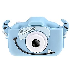 SLSFJLKJ Kids Camera with Silicone Case, Video Camera for Children with Fun Games, Kids Digital Camera with Special Effects, Rechargeable Battery, Ideal for Boys and Girls (Blue Cow 8G)