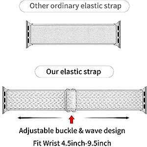 GBPOOT 5 Packs Nylon Stretch Band Compatible with Apple Watch Band,Adjustable Soft Sport Breathable Loop for Iwatch Series 8/7/6/5/4/3/2/1/SE,38mm 40mm 41mm,06 Color