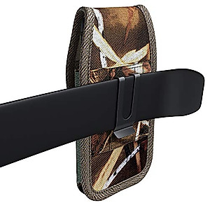 PiTau Cell Phone Belt Holder for iPhone 14, 14 Pro, 13, 13 Pro, 12, 12 Pro, 11, XR Camo Nylon Holster Case with Belt Clip Carrying Pouch Cover (Fits iPhone 14 13 12 11 with Protective Cases) Small