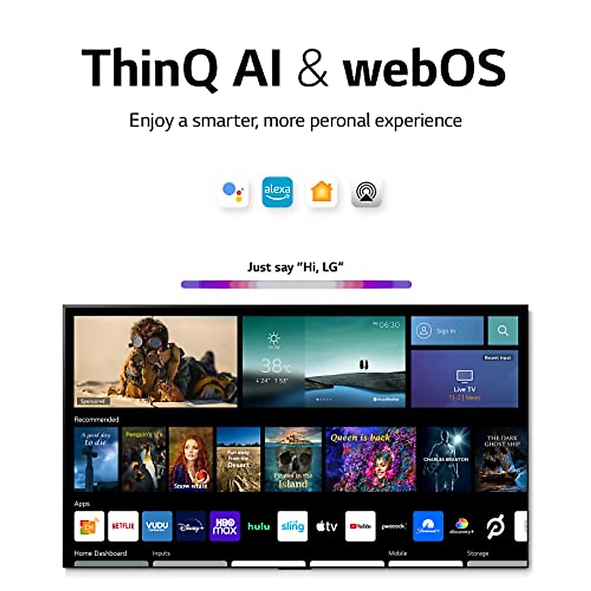 LG B2 Series 55-Inch Class OLED Smart TV OLED55B2PUA, 2022 - AI-Powered 4K TV, Alexa Built-in