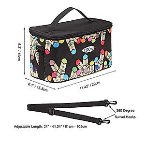 Toprema New Marker Pen Case Holder for 120 Markers Organizer Multifunctional Zipper Storage Carrying Bag with Pattern Black