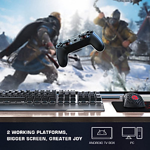 GameSir T3 Wireless Gaming Controller, PC Controller for Windows 7/8/10/11, Android, Gamepad Joystick with Turbo and Dual Vibration, Gaming Controller for Android TV/TV Box, 20 Hours Working Battery
