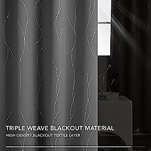 Deconovo Blackout Curtains for Bedroom 84 Inches Long, Black Out Curtains for Bedroom Windows, Thermal Insulated Curtain Drapes Grey (52W x 84L Inch, Grey, 2 Panels)