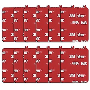12 Pack 1.96 in x 1.57 in "(40*50mm) Very High Bond Sticky Adhesive Replacement,Double Sided Pads Gule for Dashboard Windshield Suction Cup Phone Holder Car DVR Home Suction Hooks GPS Navigation (Red)