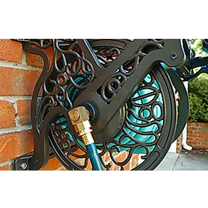 Liberty Garden 707 Decorative Wall Mount Garden Guide Hose Reel, Bronze