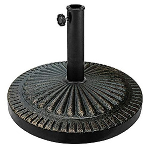 Giantex 31.5 lbs Patio Market Umbrella Base, Heavy Duty Cast Iron Resin Outdoor Stand, Vintage Garden Umbrella Holder, Umbrella Holder for Deck Porch Lawn Garden