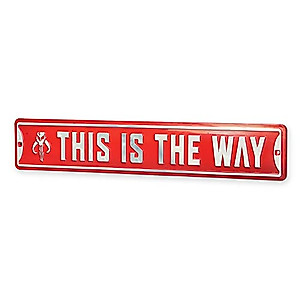 Open Road Brands Disney Star Wars The Mandalorian This is The Way Metal Street Sign - Vintage Star Wars Sign for Man Cave or Movie Room