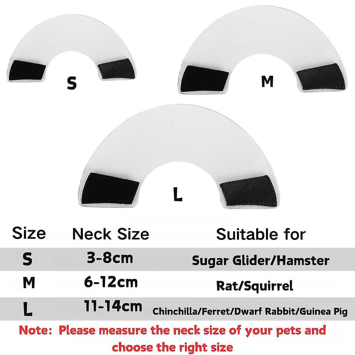 Sugar Glider Recovery Cone - Adjustable Protection Collar Soft Recovery Collar for Rat Bird Hamster Rabbit Guinea Pig After Surgery Wound Healing Elizabeth Neck E Collar for Small Animal (M (6-12cm))