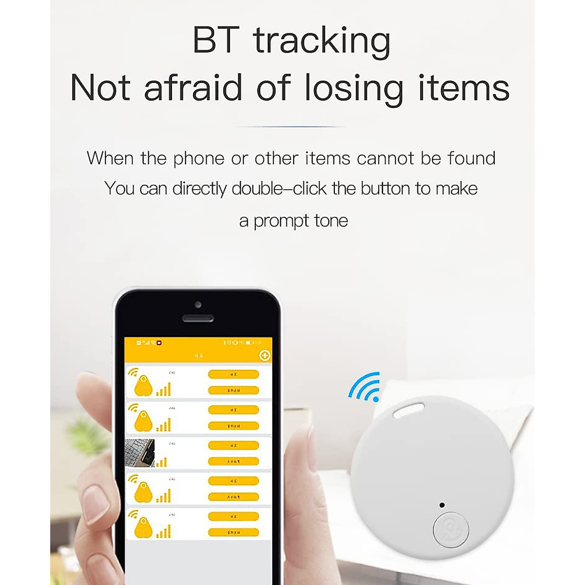Beauty HAO Mini Dog GPS Tracking Device, No Monthly Fee App Locator, 2022 New Version Portable Bluetooth Intelligent Anti-Lost Device for Luggages/ Kid/ Pet Bluetooth Alarms (White)