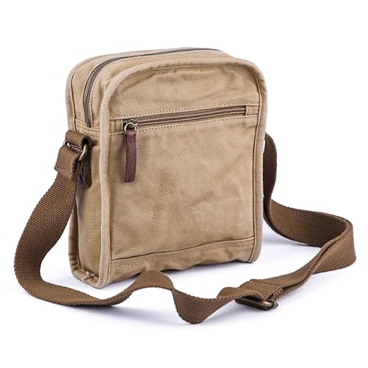 Gootium Small Canvas Cross Body Messenger Bag, Khaki