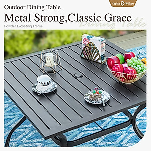 Sophia and William Outdoor Patio Dining Set for 4, Outdoor Table and Chairs, Removable Seat Cushions, Black 37" Patio Dining Table