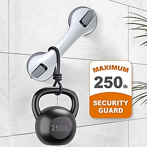 Shower Suction Handle - 12 Inch Support Grab Bars for Bathtub and Showers, Suction Shower Handles for Elderly, Ultra Grip Bath & Shower Grab Bars (2 Pack)