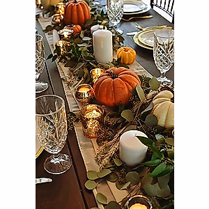 Just Artifacts 2-Inch Round Speckled Mercury Glass Votive Candle Holders (Gold, Set of 12)