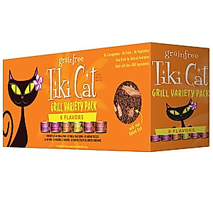 Tiki Cat Grill, Tuna & Crab Surimi, High-Protein and 100% Non-GMO Ingredients, Wet Whole Foods Cat Food for All Life Stages, 2.8 oz. Cans (Case of 12)