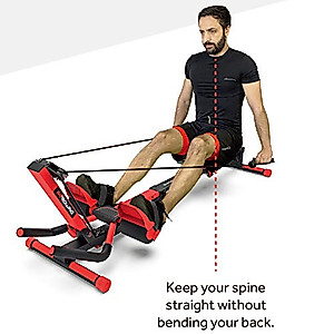 Yonxuleo 3-in-1 Foldable Rowing and Ab Machine with LCD Monitor for Full Body Workout, Burning Calories and Getting Healthier for Workout,Home, Gym