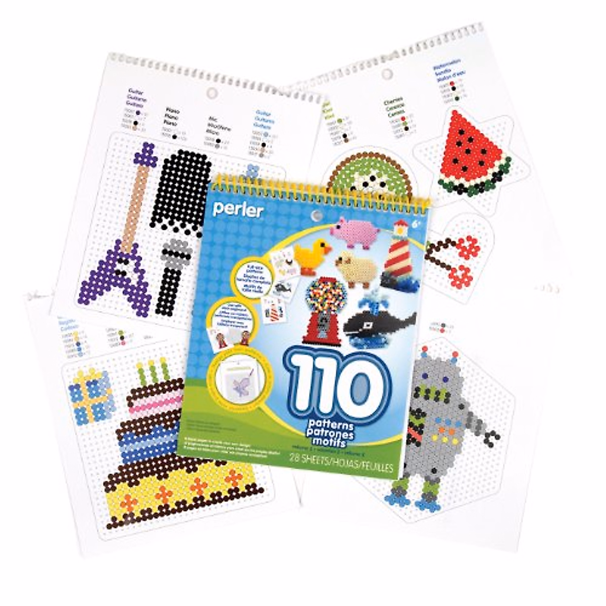 Perler Beads Patterns and Craft Idea Book, 28 pgs