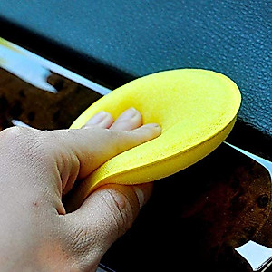 TIHOOD 12PCS 4”Car Wax Applicator/Round Shaped Sponge/Cars Wax Applicator Foam Sponge Ultra-Soft Cleaning Tool