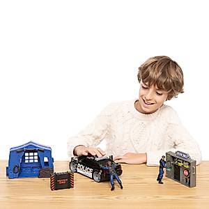 JOYIN Police Camp Toy Set of Friction Powered Police Car, Realistic Military Camp Tent and Policemen Action Figures, Police Vehicle with Light and Sound Siren for Over 3 Years Old Boys