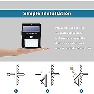 YI LIGHTING - Solar Security Lights Solar Motion Sensor Lights Wireless Waterproof for Wall Fence Garden (4-Pack)