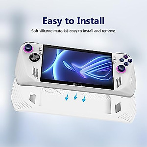 BoxWave Case Compatible with ASUS ROG Ally Z1 Extreme - FlexiSkin, Silicone Cover Soft Low Profile 360 Protection for ASUS ROG Ally Z1 Extreme, ASUS ROG Ally Z1 Extreme, Ally Z1 - Winter White
