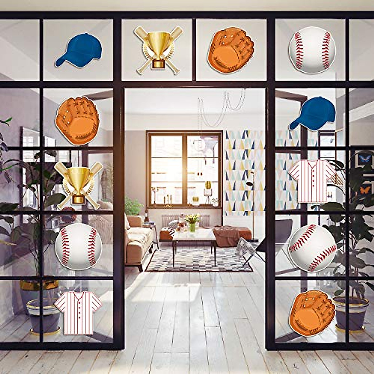 45 Pieces Baseball Paper Cut Outs Versatile Classroom Decoration Sports Themed Cut-Outs with Glue Point Dots for Bulletin Board Classroom School Sports Theme Birthday Party Decoration, 5.9 x 5.9 Inch