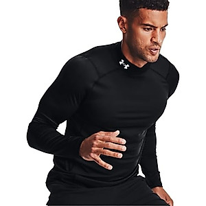 Under Armour Men's ColdGear Armour Fitted Mock, Black (001)/White, X-Large