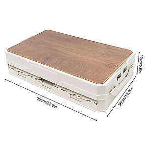 ZAWAYINE Folding Storage Box, Outdoor Collapsible Foldable Storage Box with Lid, Storage Bins For Picnic Camping Outdoor Activities (White)