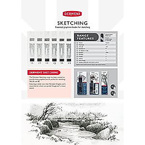 Derwent Sketching Pencils, 4mm Core, Metal Tin, 6 Count (0700836)