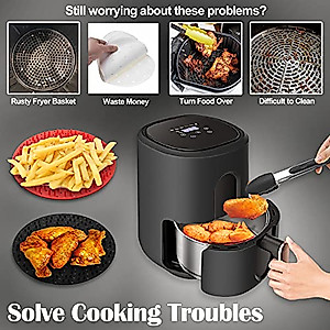 Upgrade Reusable Air Fryer Liners with Raised Silicone | Patented Product | BPA Free Non-Stick Silicone Air Fryer Mats | Air Fryer Silicone Tray Accessories | 2 Size Options – 8 Inch Round