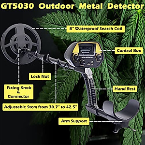 TECLUNG Metal Detector for Adults & Kids, High Accuracy Gold Detectors, Lightweight Metal Detectors, [All Metal & DISC Mode], 8" Waterproof Search Coil for Detecting Gold, Coin, Treasure Hunting