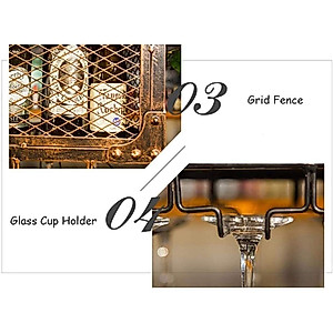Hanging wine glass rack Ceiling Hanging Wine Rack with Glass Holder Shelf Wine Lovers Bar Furniture& Wine Rack Loft Wall Shelf Metal Iron Grid Ceiling Rack Storage Wine Racks Hanging Wine Bottle
