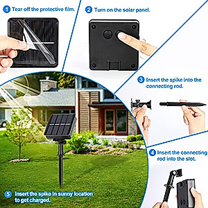 Extra-long 288FT Solar Fairy String Lights, 4-Pack Each 72FT 200 LED Outdoor Twinkle Lights Waterproof 8 Lighting Modes Daylight White Silver Wire Lights for Deck Backyard Tree Garden Fence Pool Party