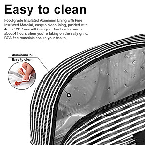 BALORAY Lunch Bag Women Men, Double Deck Lunch Box Insulated Lunch Bag for Adults Work Office Picnic, Leakproof Cooler Bag with Adjustable Shoulder Strap