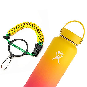 ALIENSX #1 Paracord Handle - Fits Wide Mouth Water Bottles 12oz - 64oz, Durable Carrier Survival Strap Cord with Safety Ring and Carabiner - Ideal Water Bottle Handle Strap