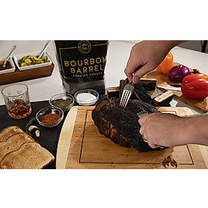 Midwest Barrel Company Bourbon Barrel BBQ Smoking Wood Chunks for Smoker (20 Pound Bucket) 1-4 Inch Large Wood Chunks for Smoking Meat - BBQ Accessories for Grills and Smokers