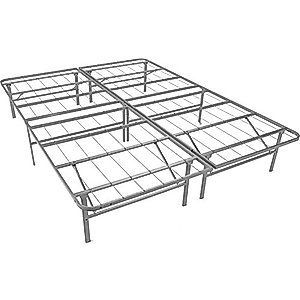 Glenwillow EZ-Fold Premium Platform Bed Base in Silver, Fits California King Mattress, Foldable, Replaces Box Spring and Bed Frame, Room for Storage Underneath, No Tools Required