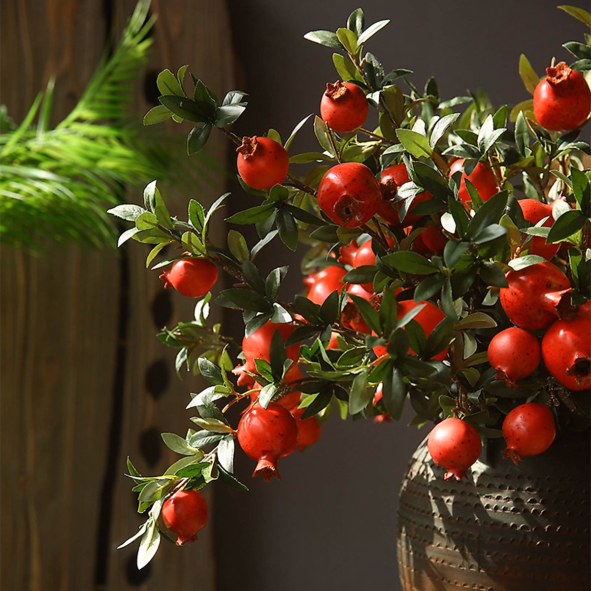 Okngr Artificial Pomegranate Branch, 3pcs Artificial Rosehip Berries 31.5inch Fake Berries Decor Simulation Pomegranate Bouquet Artificial Branches Winter Decorative for Home, Holiday Decoration