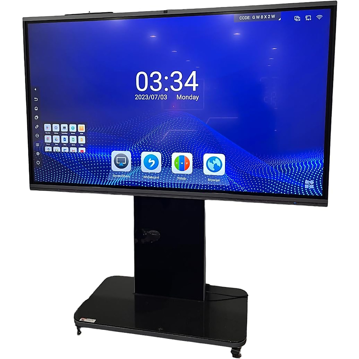 86" Smart Board, 4K Interactive Whiteboard, All-in-One Commercial Grade, 4K Webcam, Electronic Digital Touch Screen, Screen Share Mirroring, for Classroom and Conference (Stand is not Included)