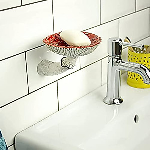 KUYYFDS Mushroom Hanging Shelf Wall Floating Shelf Resin Storage Shelves Ornaments for Bedroom Living Room Bathroom M Wall Sculptures