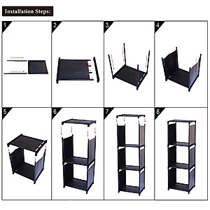 Wishwill Cube Storage Organizer, 3 Cube Storage Organizer Shelf,DIY Storage Book Shelf Toy Shelf Modular Bookcase Closet Cabinet in Living Room,Children's Room, Bedroom(Black)