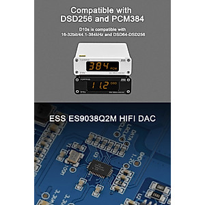 Topping D10s Mini USB DAC CSS XMOS XU208 ES9038Q2M OPA2134 Audio Amplifier Decoder Black
